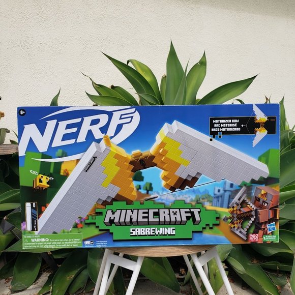 Nerf | Toys | New Nerf Nerf Minecraft Sabrewing Motorized Blaster Bow ...